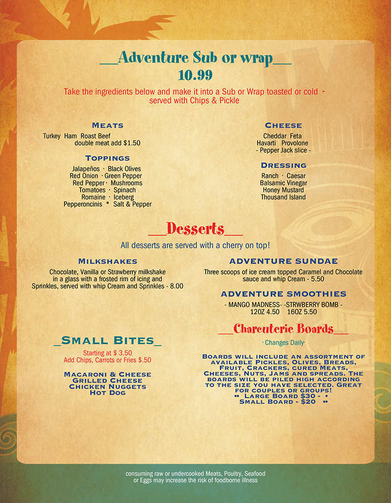 Food & Drinks | Athletic Edge Adventure Park | Salem, OR